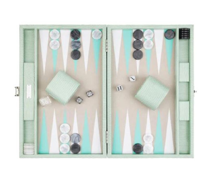 Vido Mint Green Lizard Large Backgammon | Tanagra UAE